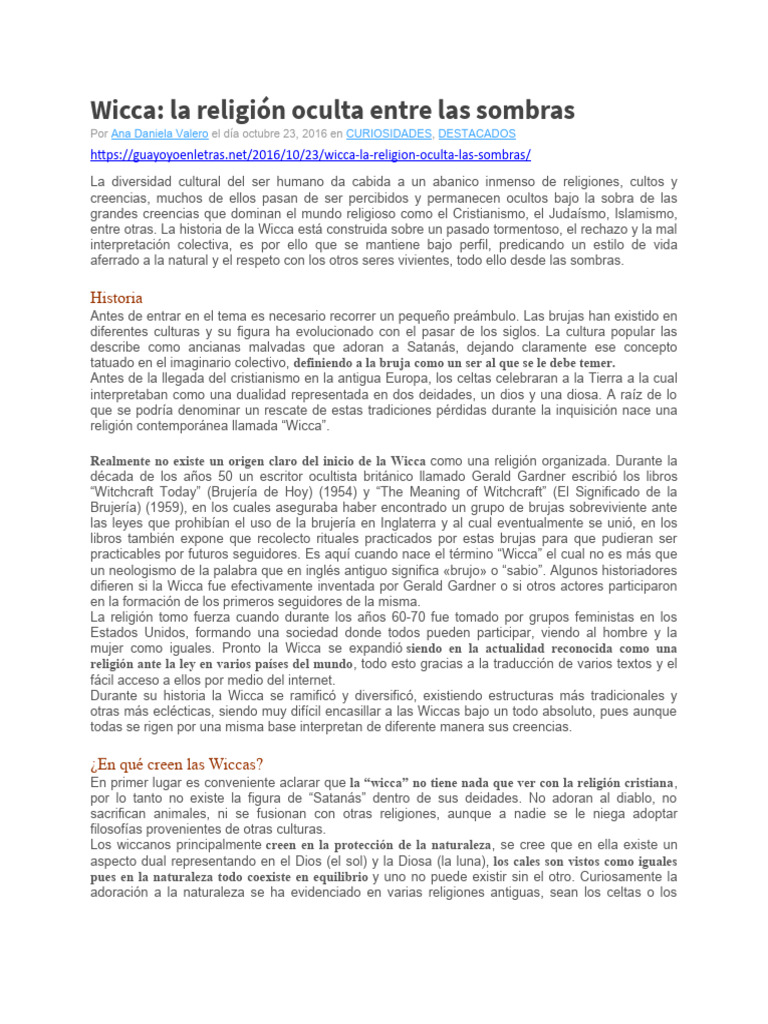 Wicca | PDF | Rueda del año | Brujería