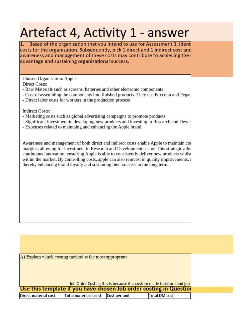 W4 Artefact Templates - TS T2 2024 | PDF | Cost | Apple Inc.