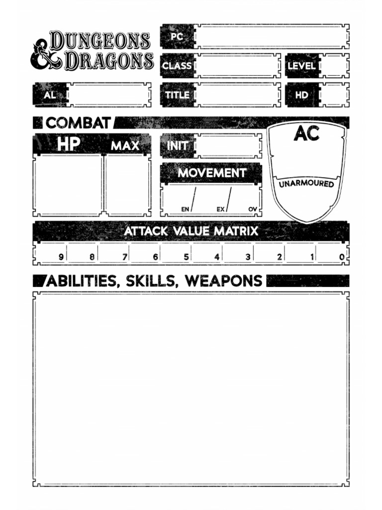 D&D - OSE Character Sheet | PDF
