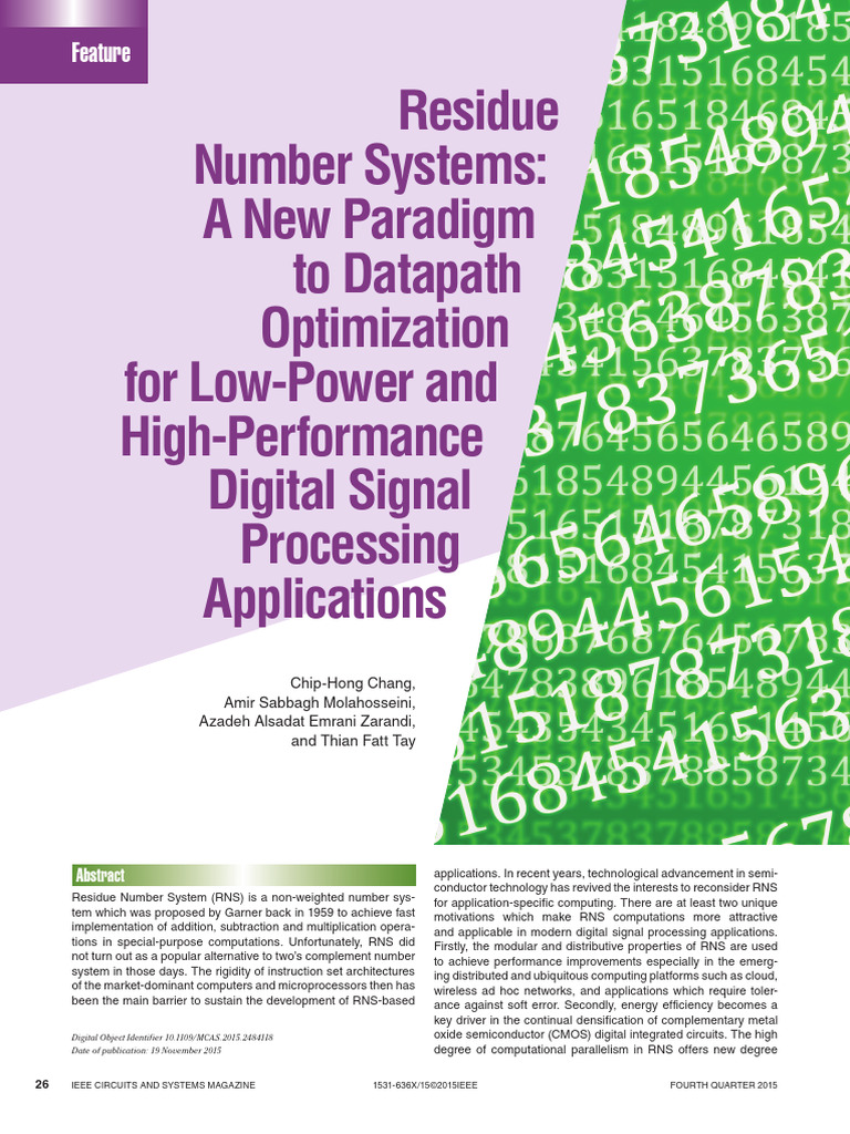 Residue Number Systems (RNS) | PDF | Digital Signal Processor | Digital Signal Processing