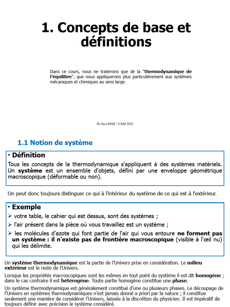 Chap1-Concepts de Base | PDF | Transfert thermique | Chaleur