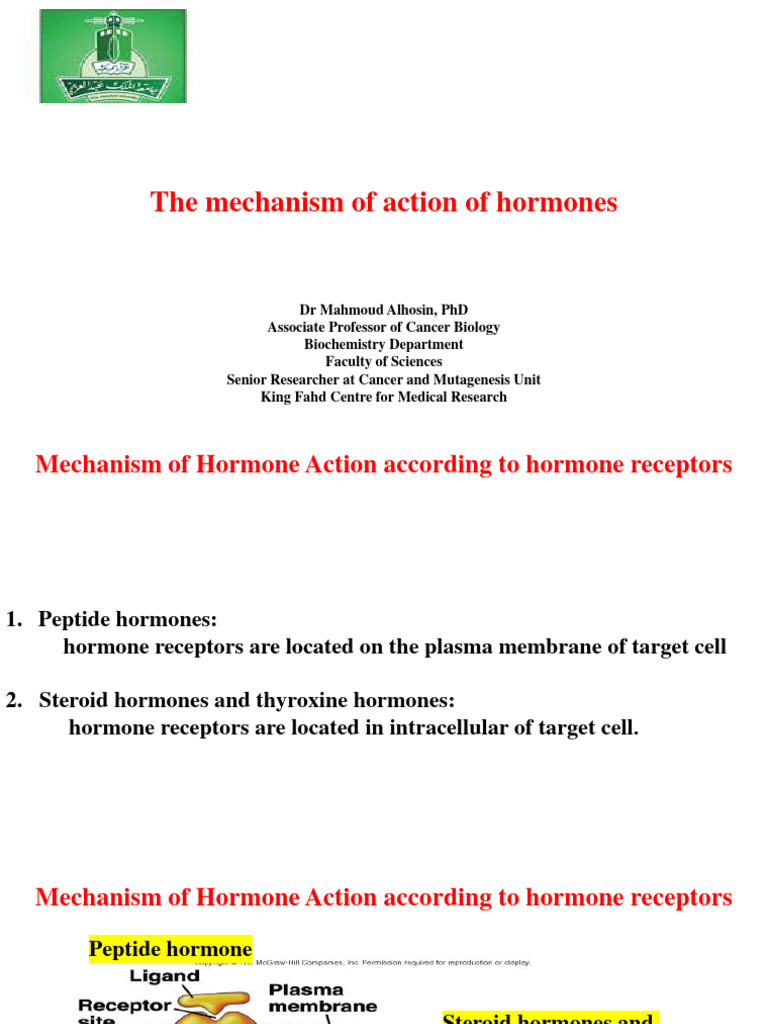 Lecture 2 The Mechanism of Action of Hormones | PDF | Hormone | Thyroid ...