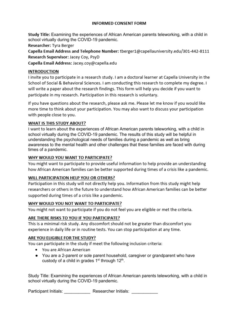 Adult Informed Consent 1-2024 | PDF | Institutional Review Board | Privacy