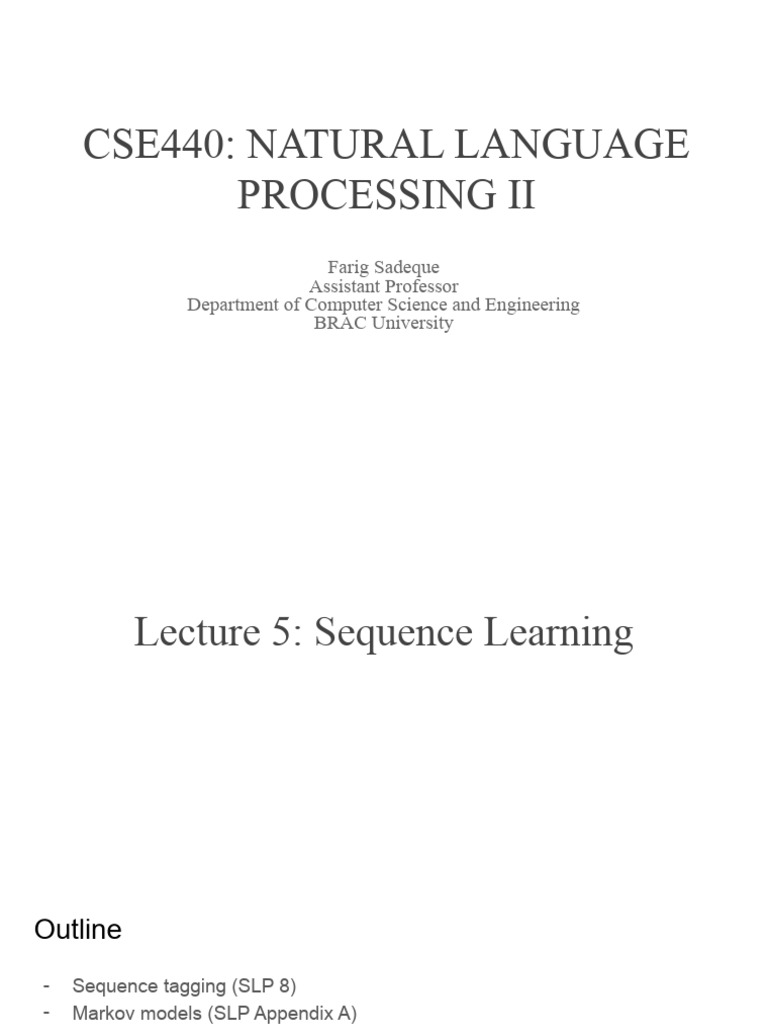 5 Sequence Learning | PDF | Markov Chain | Part Of Speech