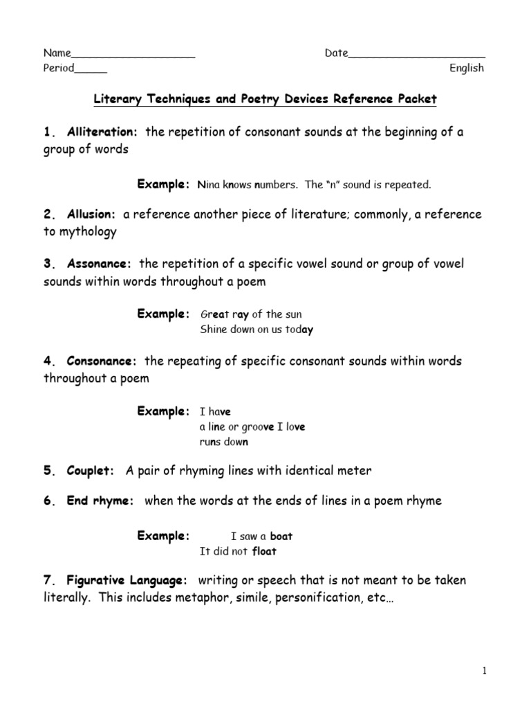 Poetry Terms and Definitions 16 | PDF | Poetry | Rhyme