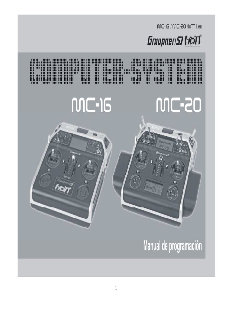 Manual Graupner MC-20, 2.4 GHZ HoTT (Incl. Receptor GR-24) Modo Oculto ...