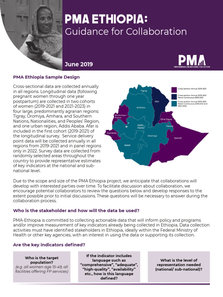 PMA Ethiopia Guidance | PDF | Ethiopia | Sampling (Statistics)