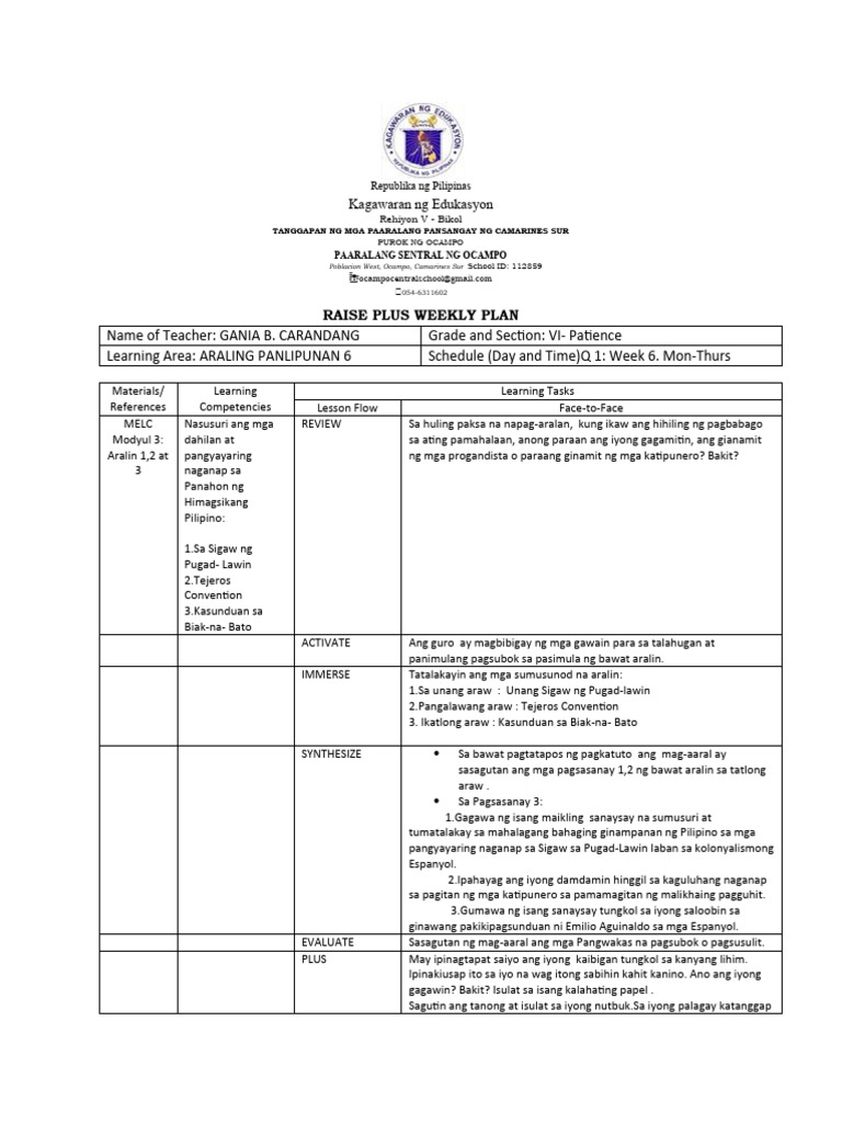 lesson-plan-Project-Raise-f2f week2-AP | PDF