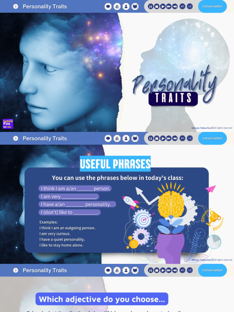 Personality Traits - Lesson Plan A1 - A2 @metodoyellowfox | PDF
