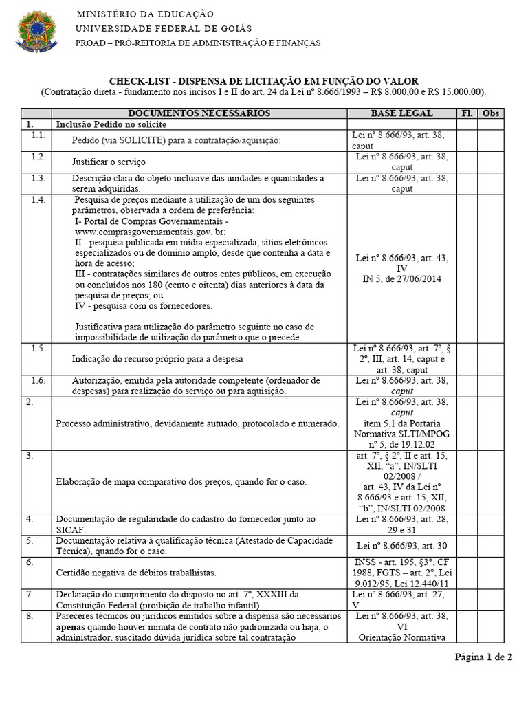 Dispensa de Licitação: Guia UFG | PDF | Justiça | Crime e Violência