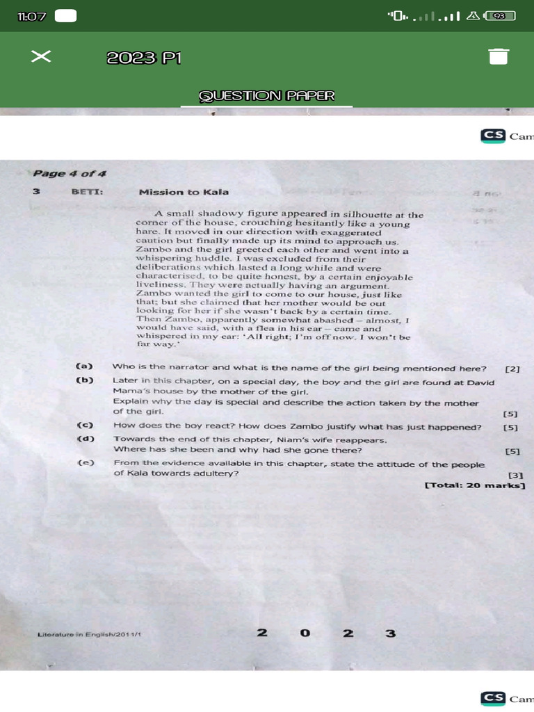 Mission To Kala Past Papers Solutions From 2019 To 2023 | PDF