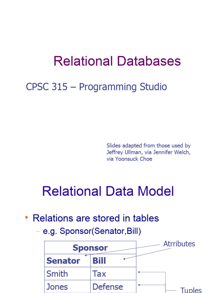 06 RelationalDatabases | PDF | Relational Model | Relational Database