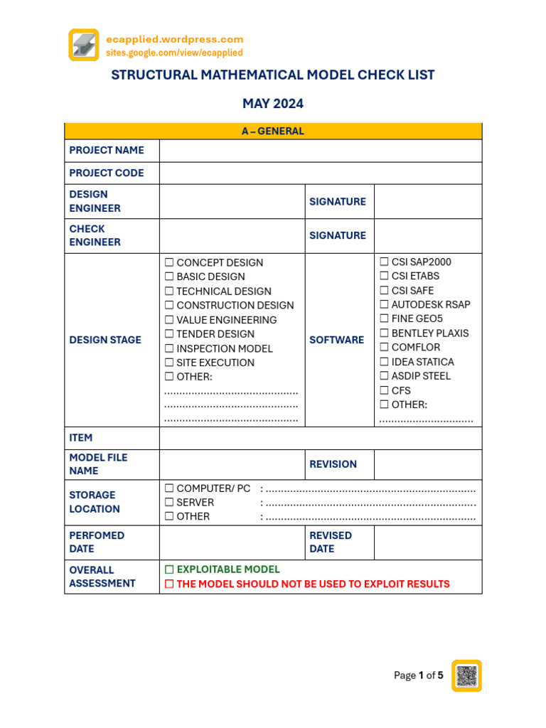 STRUCTURAL MATHEMATICAL MODEL CHECK LIST | PDF | Beam (Structure) | Stairs