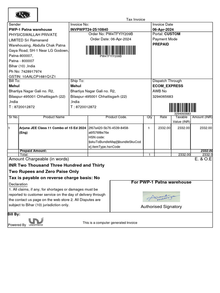 Invoice | PDF | Public Finance | Economies