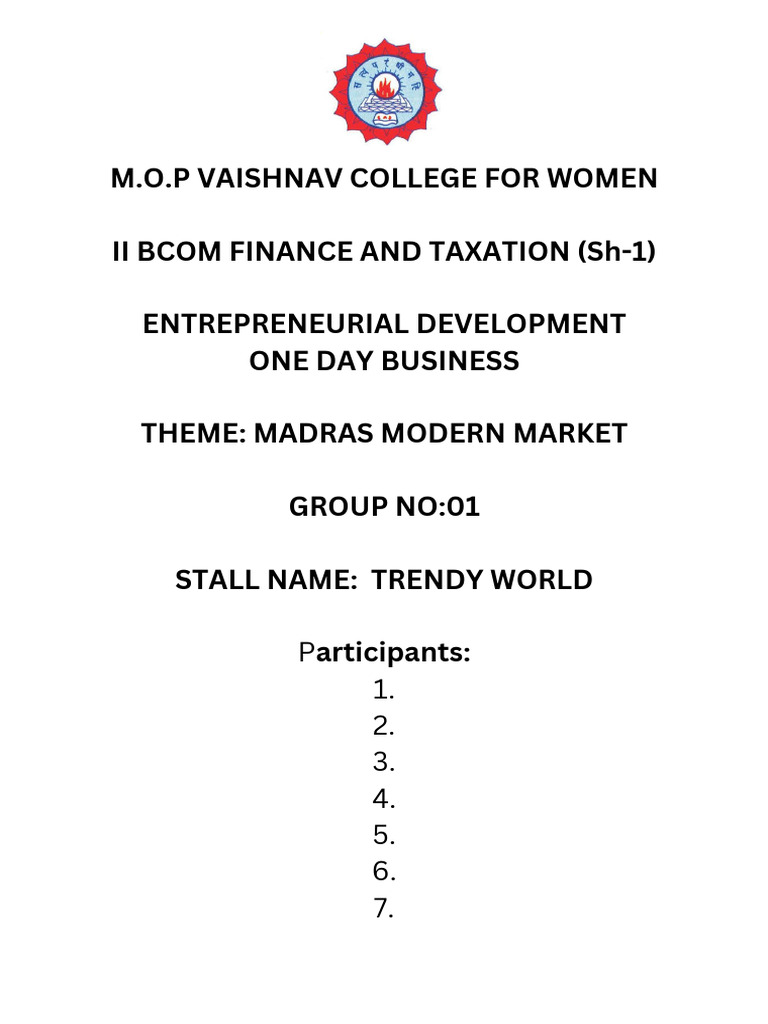 Proposal Front Page | PDF