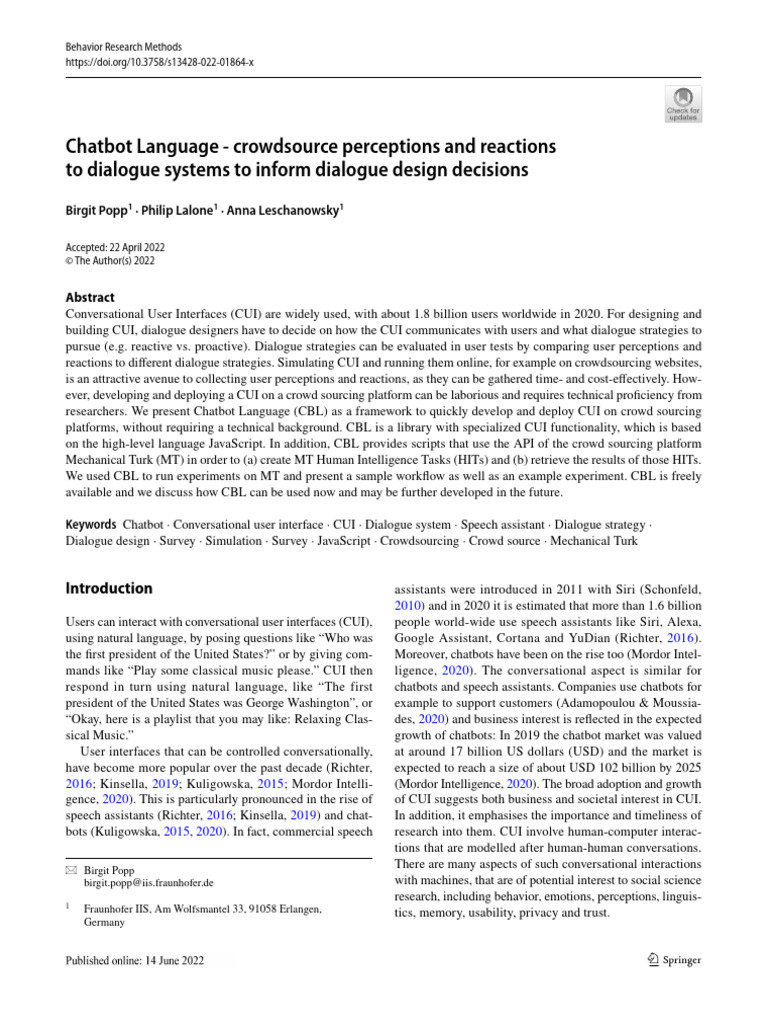 Chatbot Language Crowdsource Perceptions | PDF | Crowdsourcing | Java Script