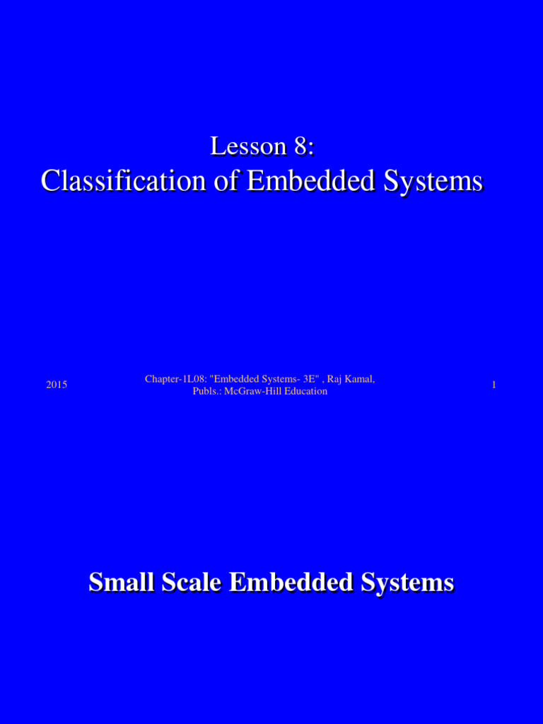 Embedded Systems Classification | PDF | Embedded System | Software