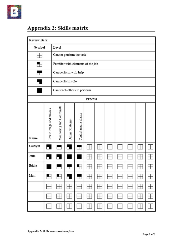 Appendix 2 - Skills Assessment Template | PDF | Business