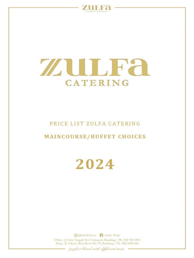 Zulfa Catering 2024 Price List | PDF | Thai Cuisine | Indonesian Cuisine
