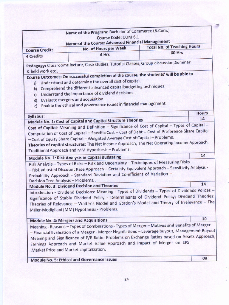 VI Sem NEP Syllabus | PDF