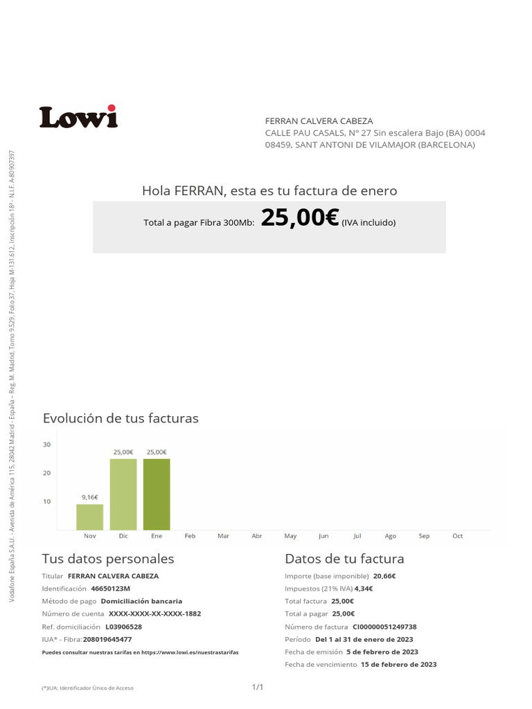 Factura Lowi | PDF