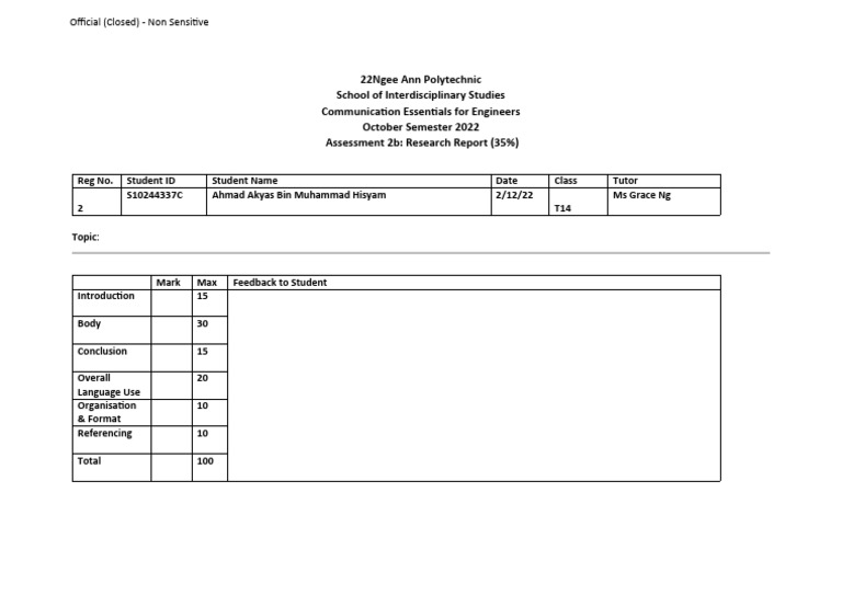 ASST 2B Cover Page (Marksheet) | PDF