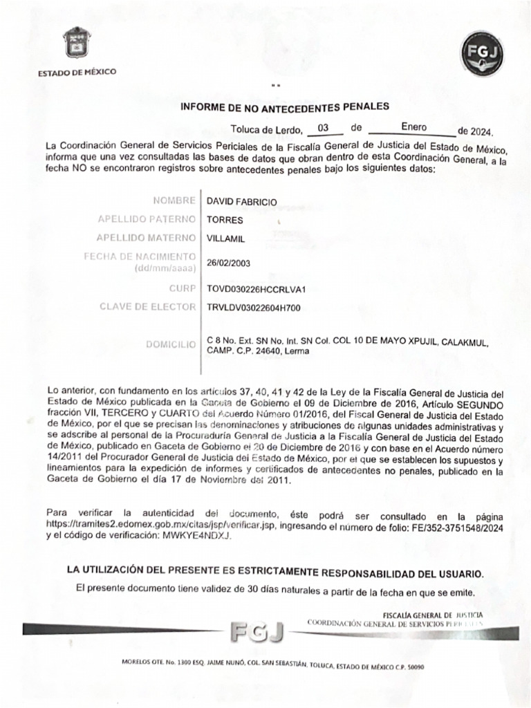 David Villamil DCM:ESCAN | PDF