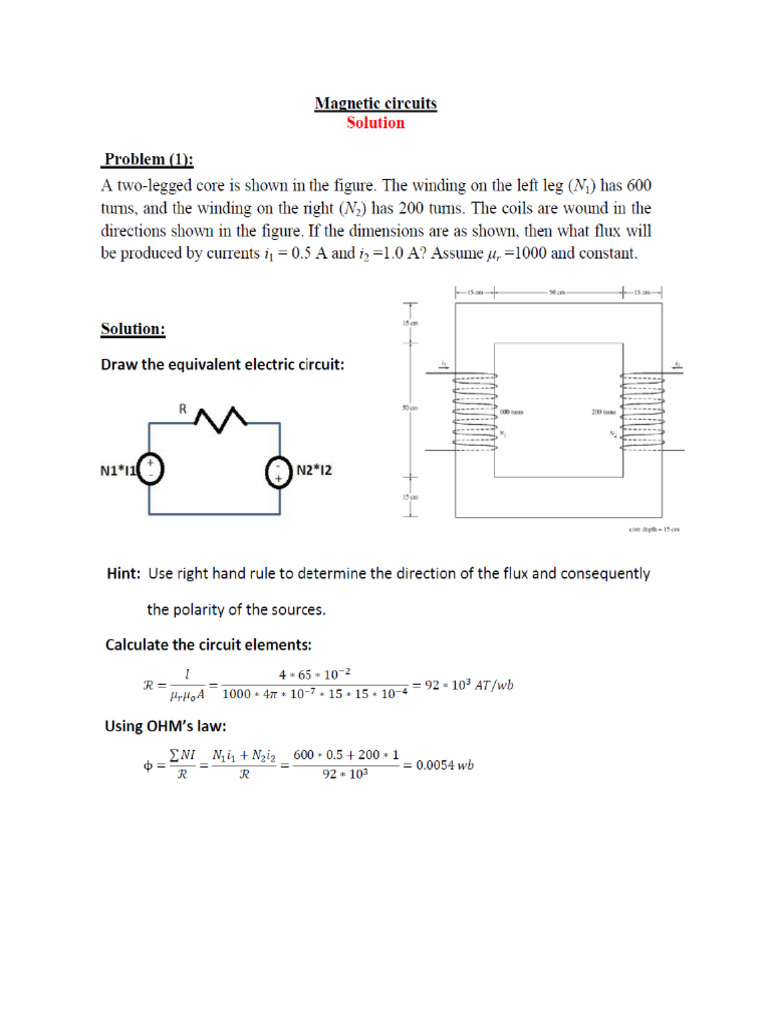 Extra Problems - Chapter 1 | PDF | Inductance | Inductor