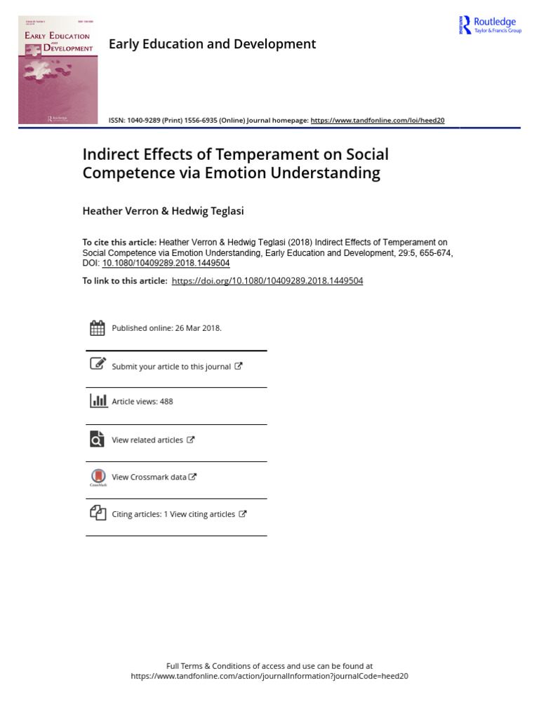 Temperament's Impact on Social Skills | PDF | Temperament | Emotions