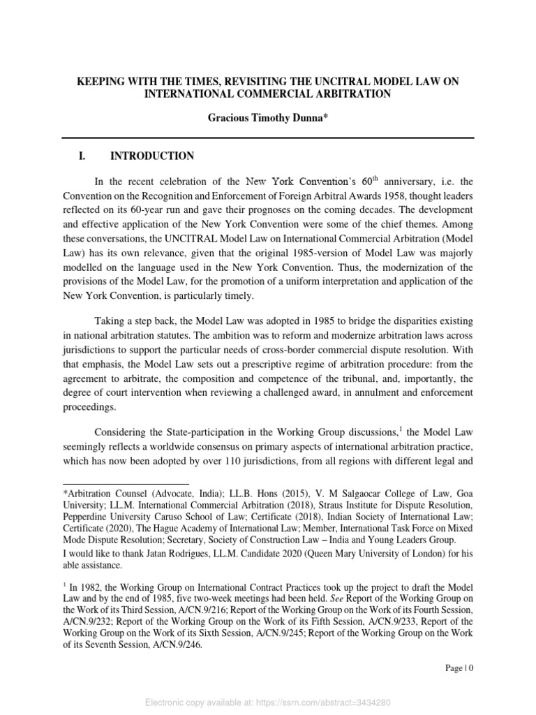 Uncitral Model Law On International Commercial Arbitration | PDF ...