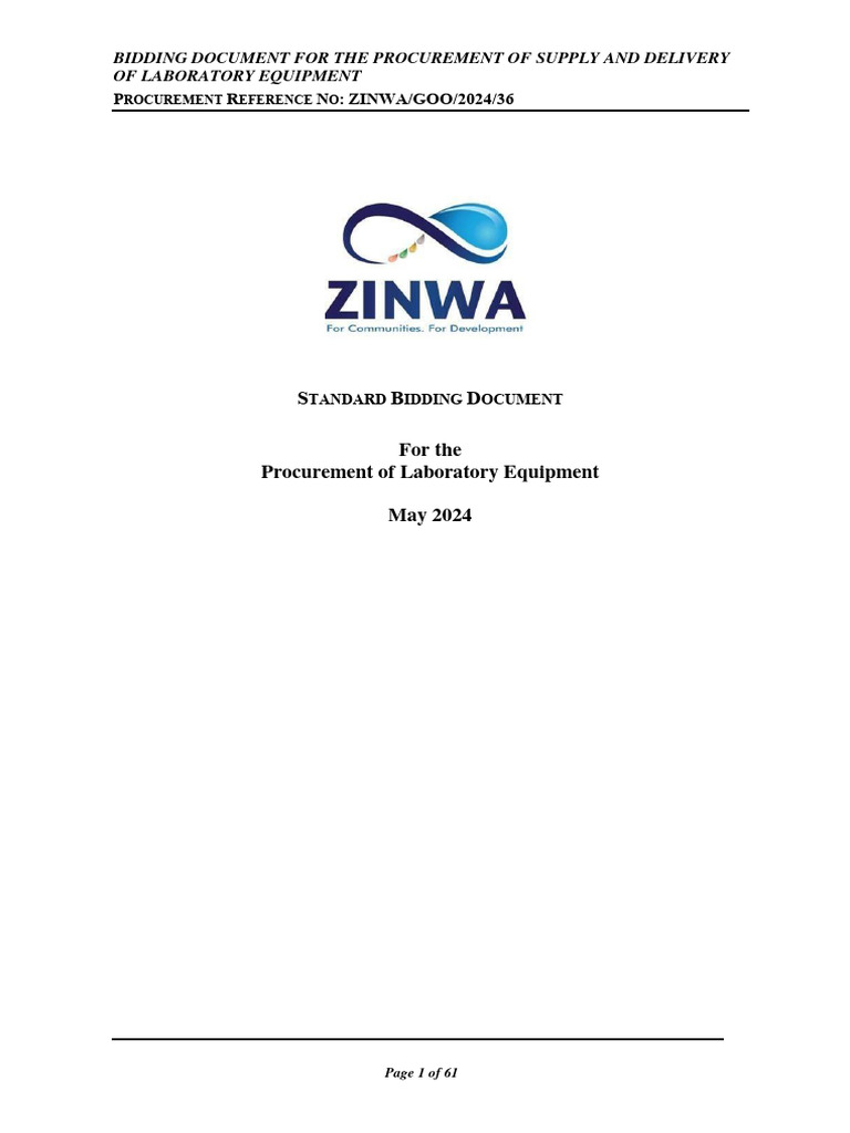 Zinwa 2024 | PDF | Specification (Technical Standard) | Procurement