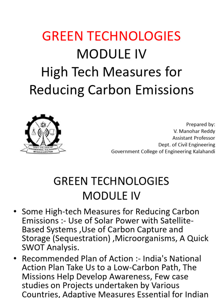 Green Technologies Module 4 | PDF | Carbon Capture And Storage | Fossil Fuel Power Station