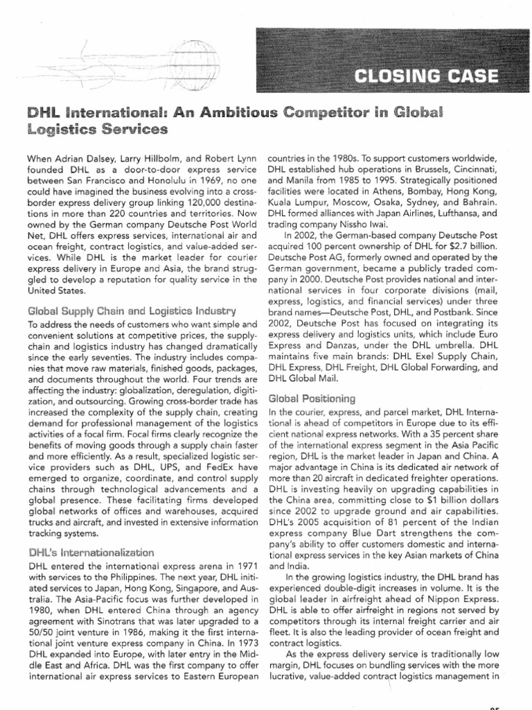 DHL | PDF | United Parcel Service | Fed Ex