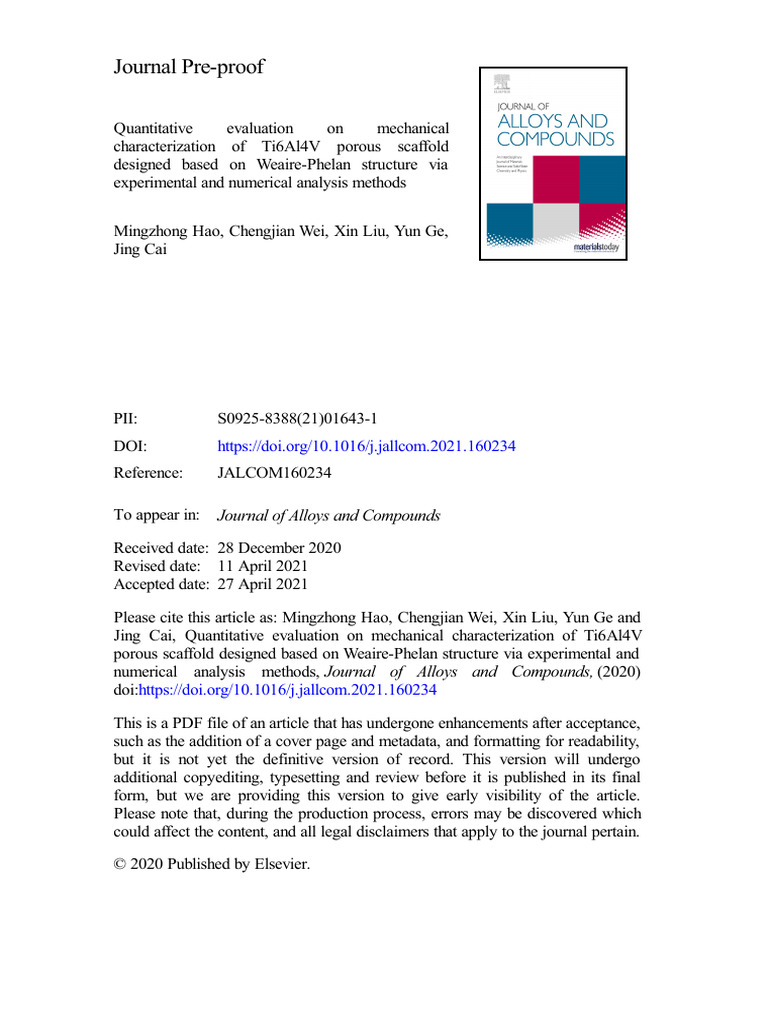 Weaire - Phelan Structured Ti6 | PDF | Deformation (Engineering) | Strength Of Materials