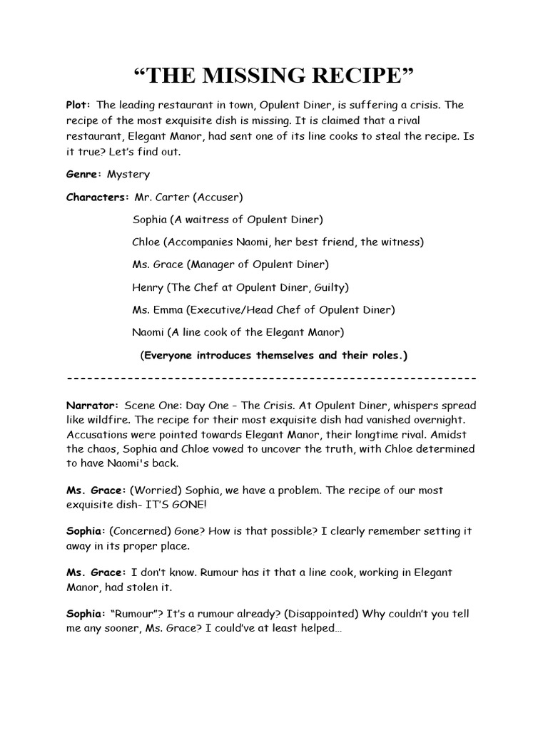 The Missing Recipe - Revised Ver. | PDF