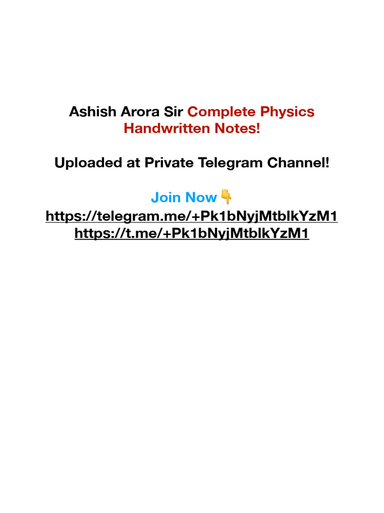 Ashish Arora's Complete Physics Notes | PDF