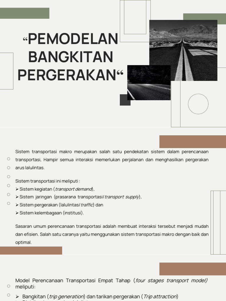 Pemodelan Bangkitan Pergerakan Transportasi | PDF