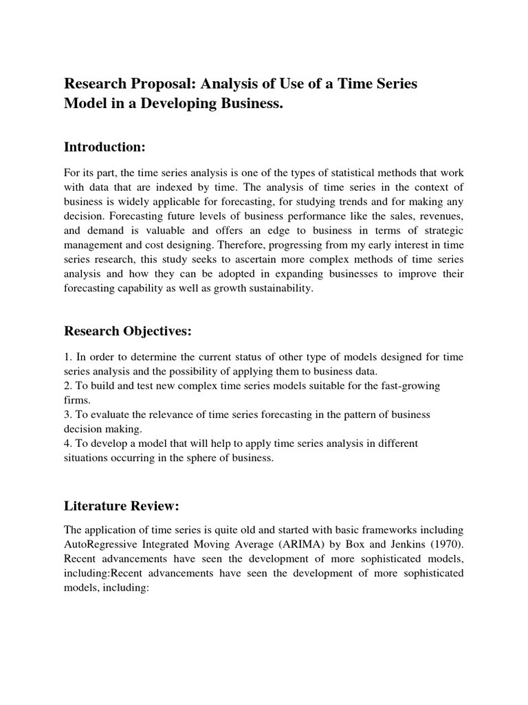 Research Proposal | PDF | Forecasting | Time Series