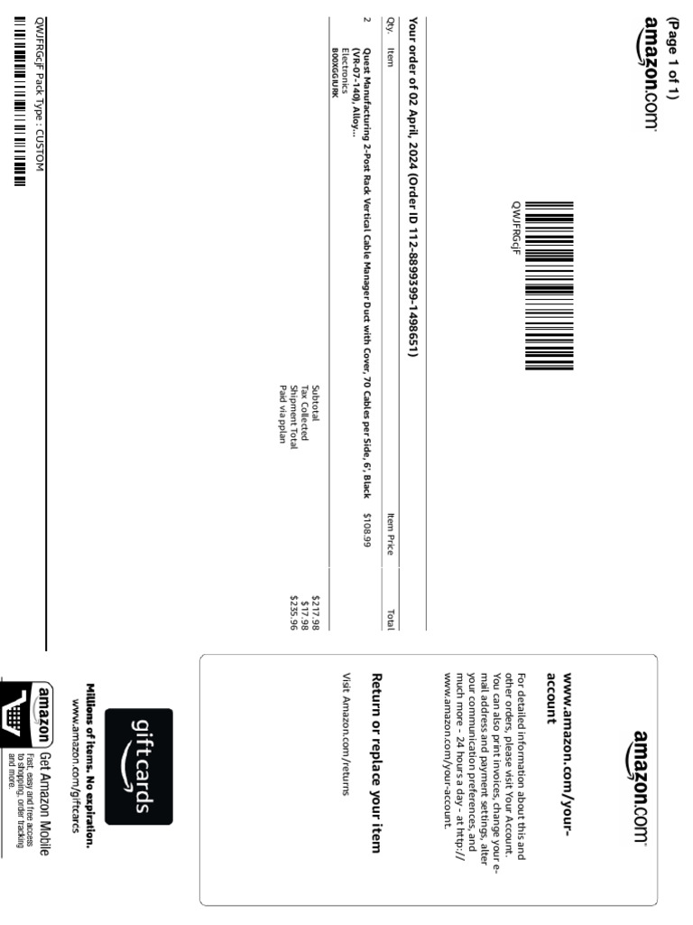 Packing Slip QWJFRGCJF | PDF | Receipt | Invoice