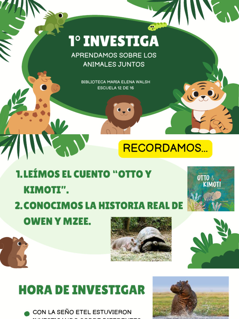1RO Presentacion Investigacion Animales | PDF