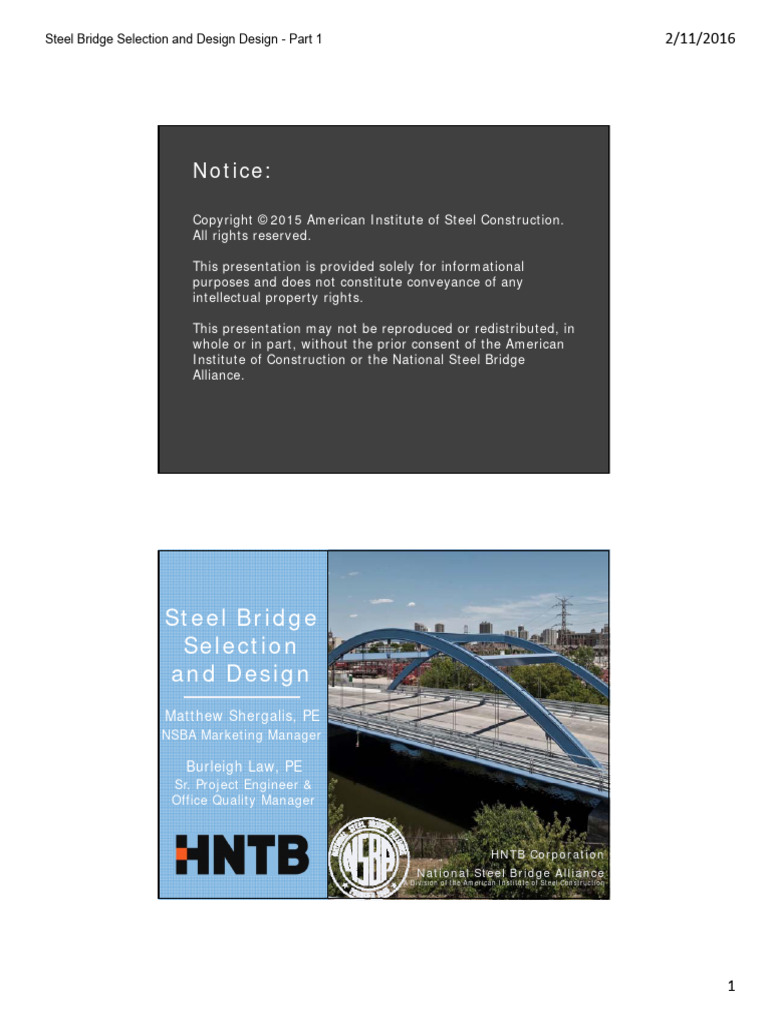 Steel Bridge Selection and Design Design - Part 1 | PDF | Bridge | Beam (Structure)