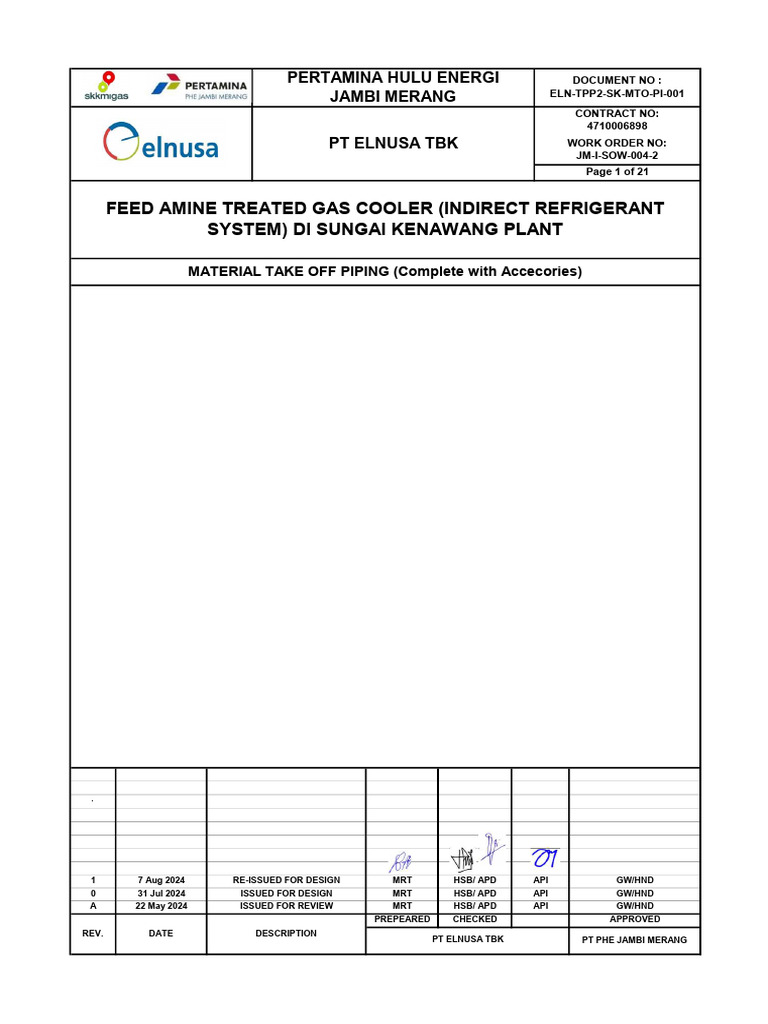 ELN-TGC2-SK-MTO-PI-00 MATERIAL TAKE OFF PIPING Rev 1 | PDF | Valve ...