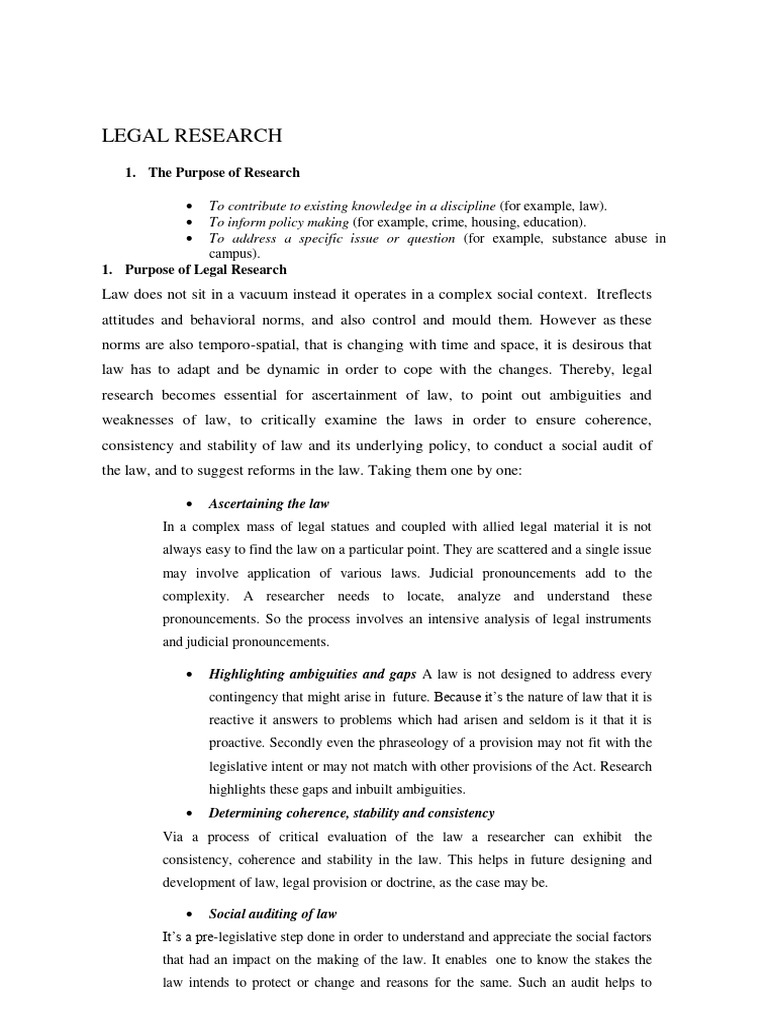 Legal Research | PDF | Empiricism | Concept