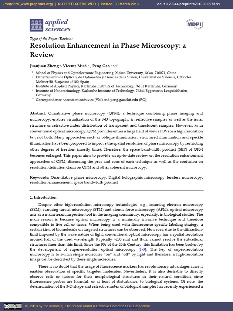 Pre Print Articulo | PDF | Microscopy | Angular Resolution