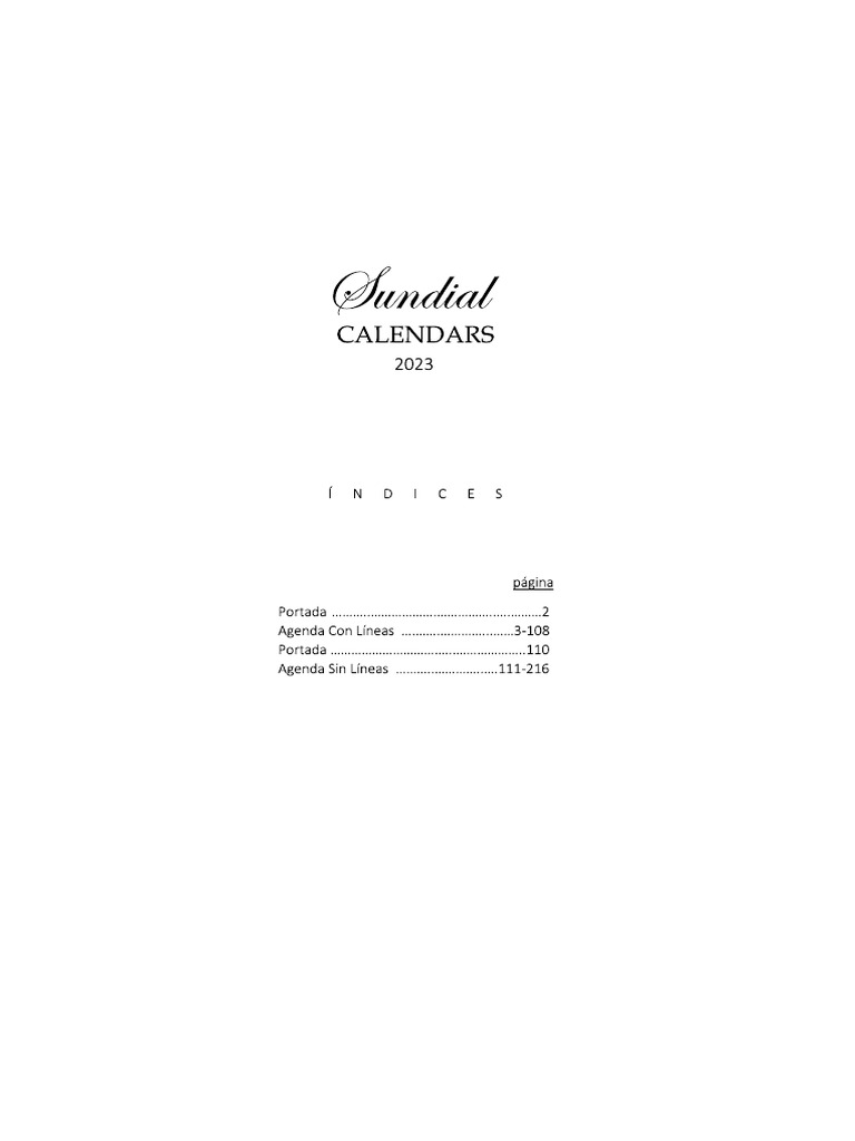 Etsy Sundial Calendars Semana 2 P2023 A5 | PDF