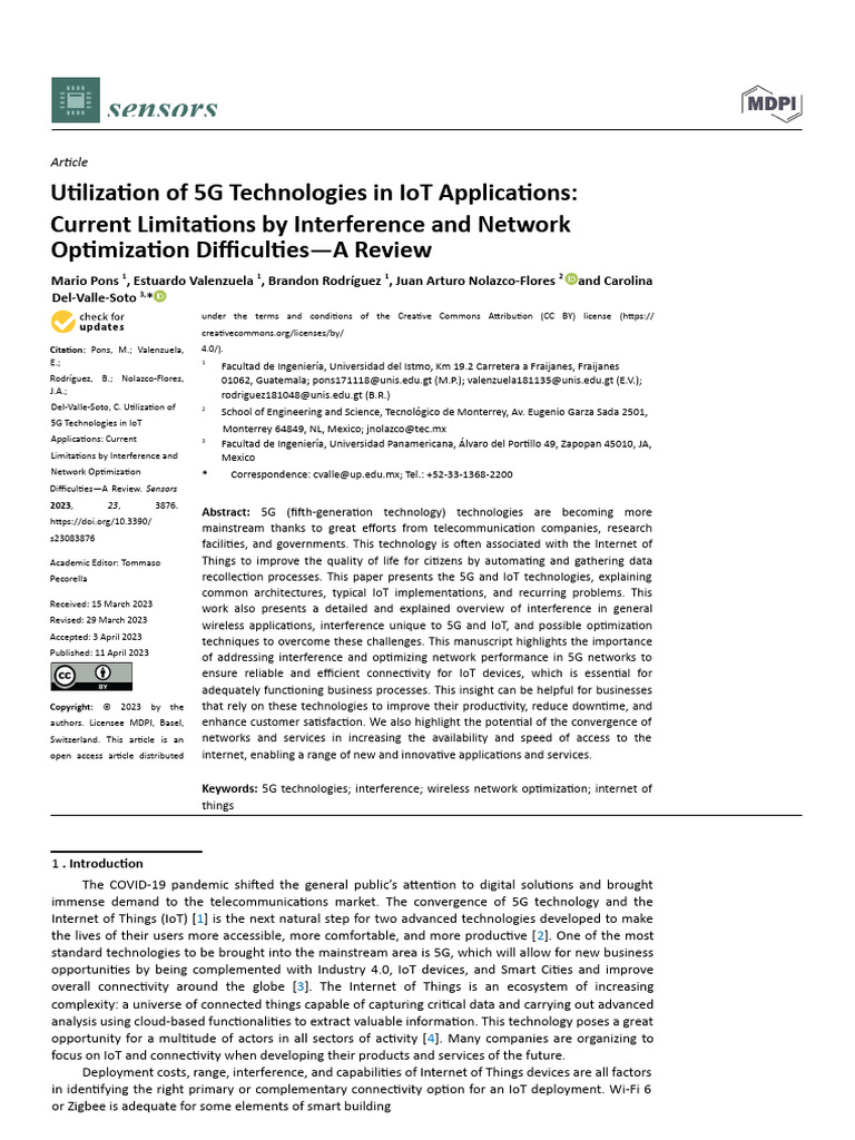 Utilization of 5G Technologies in IoT Applications | PDF | Internet Of ...