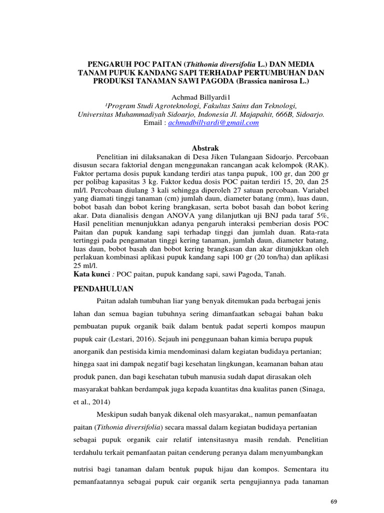 Pengaruh+POC+PAITAN+(Thithonia+diversifolia+L.)+Dan+Media+Tanam+Pupuk ...