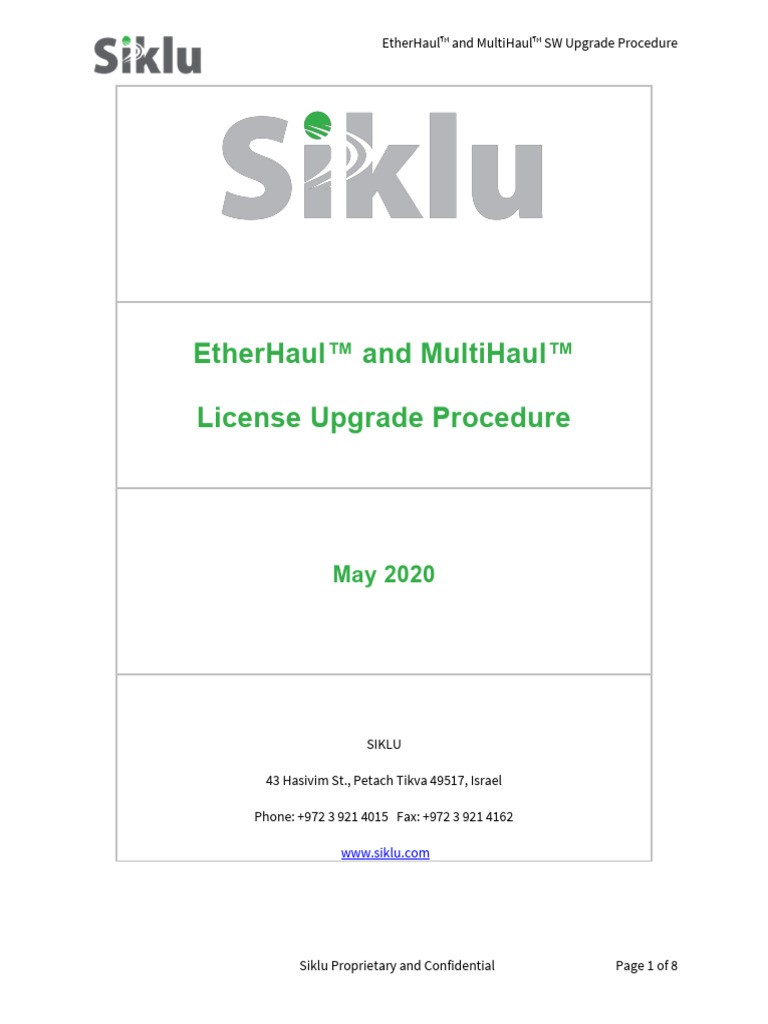 Siklu License Upgrade Procedure (2020) | PDF | File Transfer Protocol ...