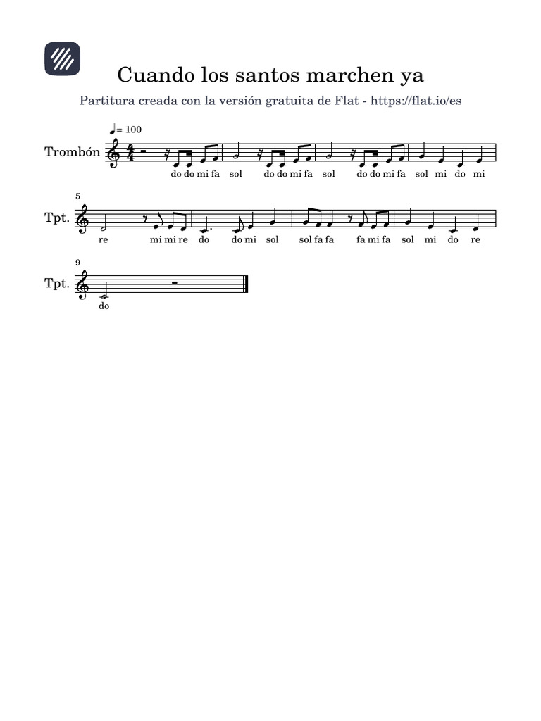 Trombón Cuando Los Santos Marchen Ya | PDF