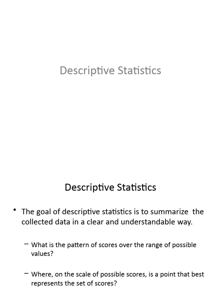 4. Descriptive Statistics | PDF | Mean | Standard Deviation